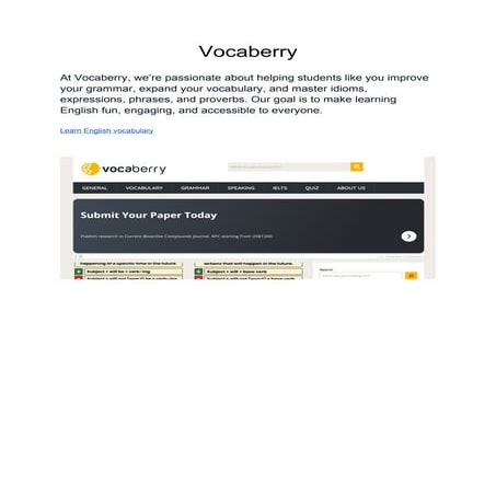 Vocaberry vocabulary, and master .docx