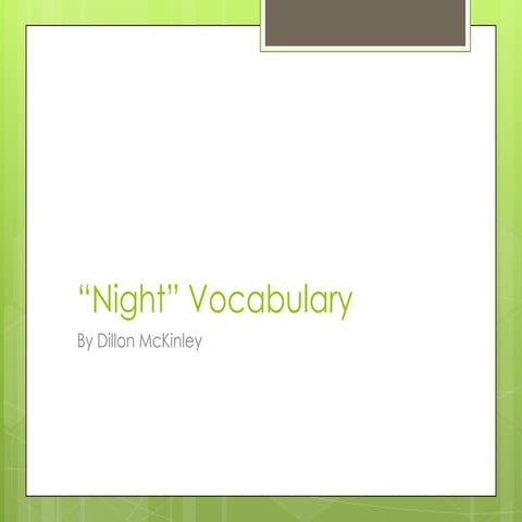 Vocab for night | PPTX