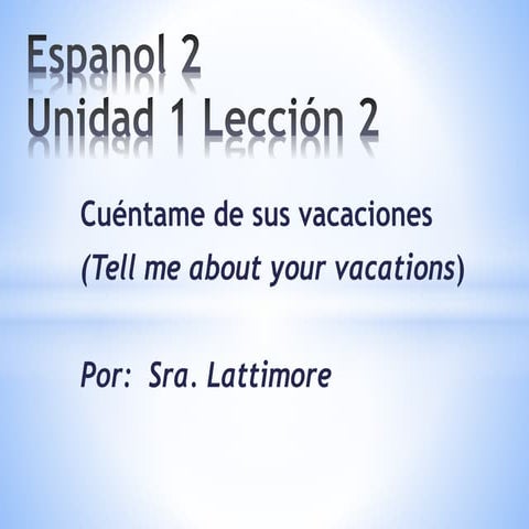 Avancemos u2 l1 vocab | PPTX