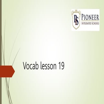 Vocab lesson 19 grade ten special vocabulary | PPT