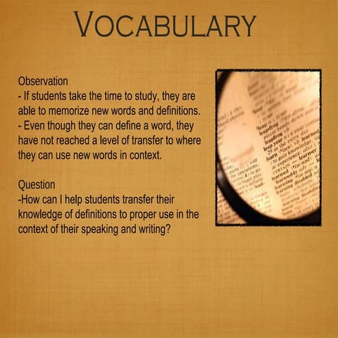 Vocabulary Acquisition to Improve Reading Comprehension | PPT