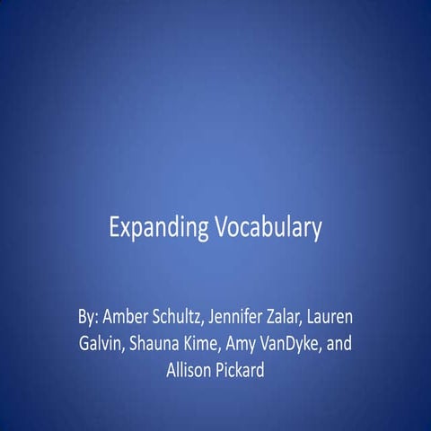 Expanding Vocabulary Presentation | PPTX | Education