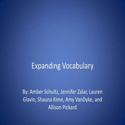 Expanding Vocabulary Presentation | PPTX