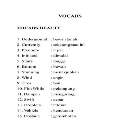 Vocabs | DOCX