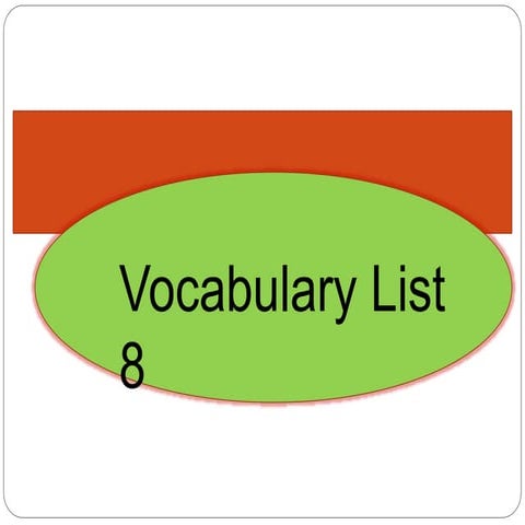 Vocabulary Set 8 | PPTX