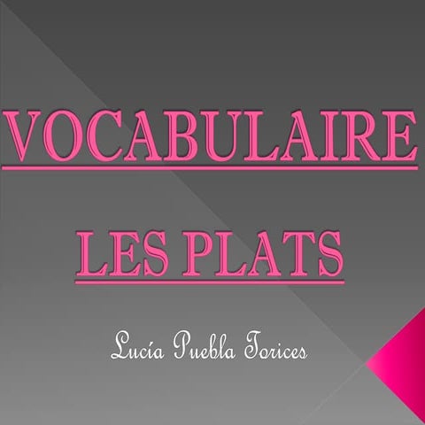 VOCABULAIRE-LES PLATS | PPT
