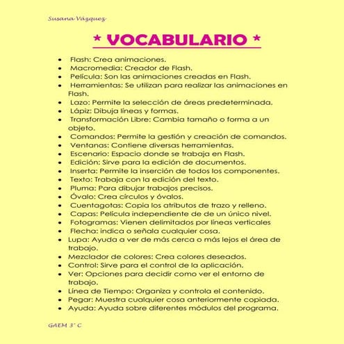 Vocabulario | DOCX