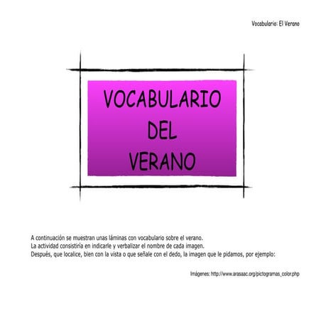 Vocabulario el verano | PDF