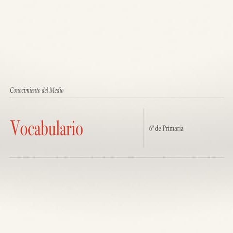 Vocabulario conocimiento 6 | PDF