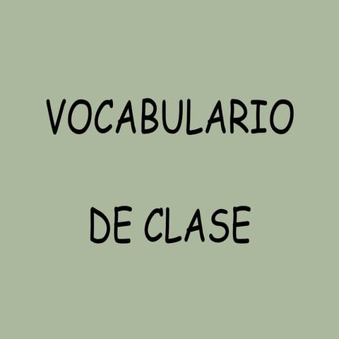 Vocabulario de clase | PPTX