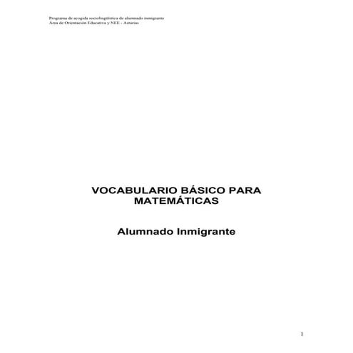 Vocabulario de matematicas | PDF
