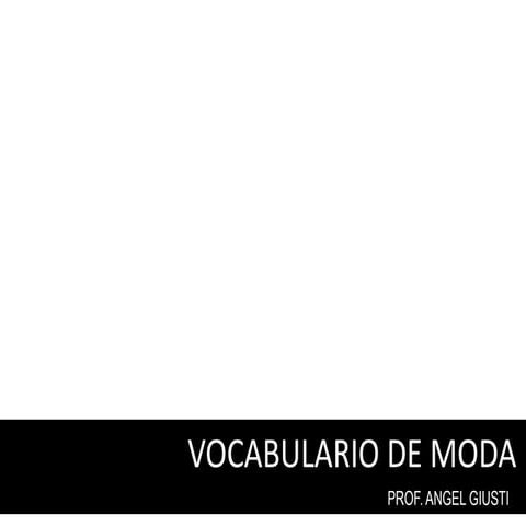 Vocabulario de moda | PPTX