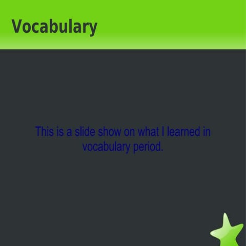 Vocabulary | PPT