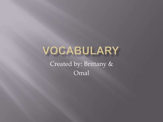 Vocabulary words | PPT