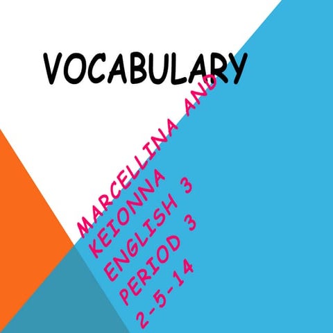 Vocabulary slideshow | PPTX