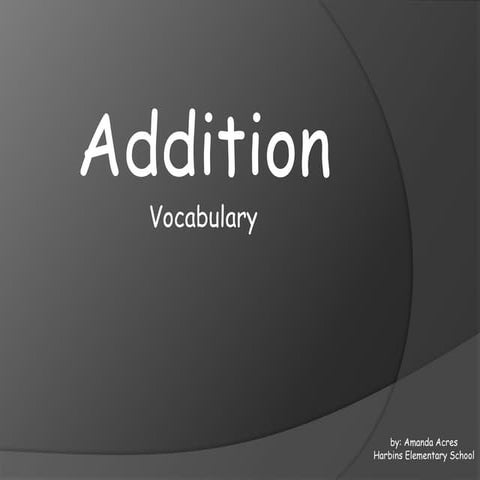 Addition Vocabulary | PPT