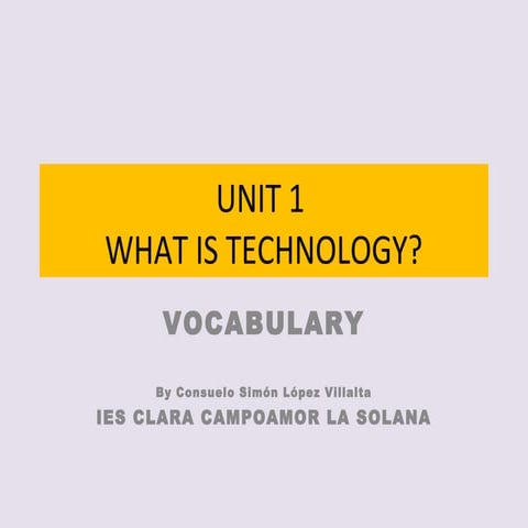 Vocabulary WHAT IS TECHNOLOGY? | PPT