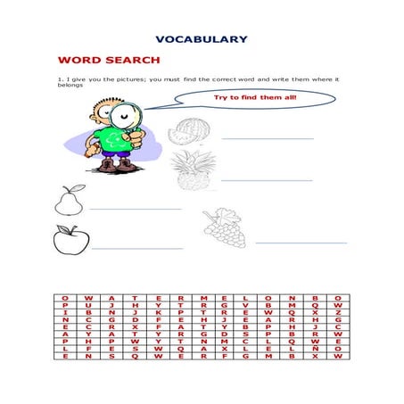 Vocabulary: Fruits | DOCX