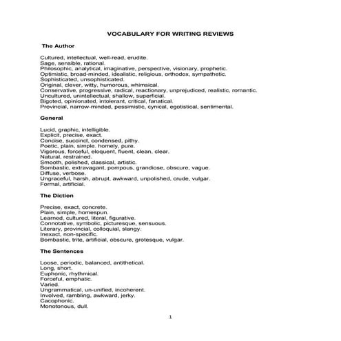 Vocabulary for-book-reviews | DOCX
