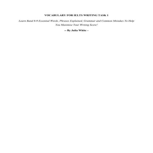 VOCABULARY FOR IELTS WRITING TASK 1: Learn Band 8-9 Essential Words ...