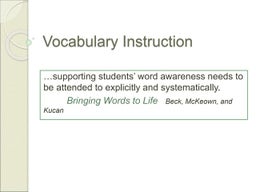 Explicitly Teaching Academic Vocabulary | PDF