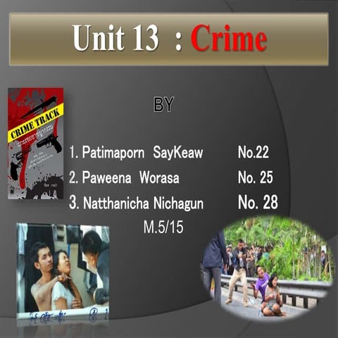 Unit 13 Crime | PPTX | Crime & Harmful Acts to Individuals, Society ...