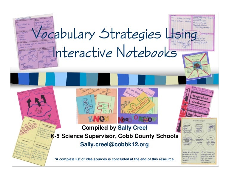 Vocabulary notebook