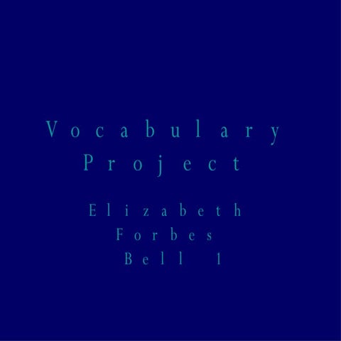 Vocabulary Project | PPT