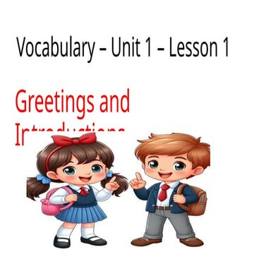 Vocabulary - Unit 1 - Lesson L1.powerpoint | PPTX