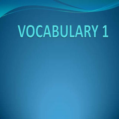 Vocabulary 1 | PPTX
