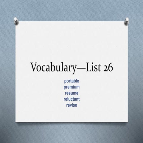 Vocabulary List 26 | PPTX