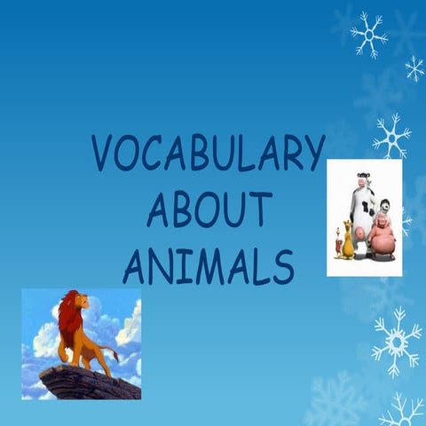 Vocabulary about animals | PPTX