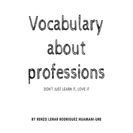 Vocabulary about professions (1) | PDF