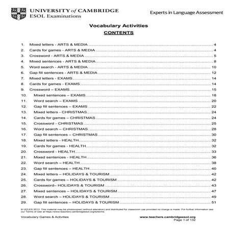 Vocabulary activities -_complete | PDF