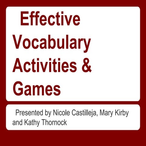 Vocabulary Activities and Games.ppt