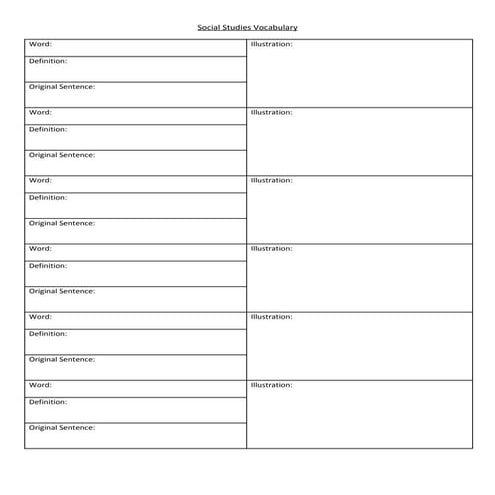 Social Studies Vocabulary Activity | PDF