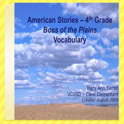 Vocabulary Boss Of The Plains | PPSX