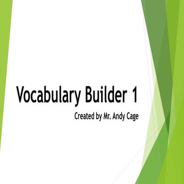 Vocabulary Builder 1 | PPTX