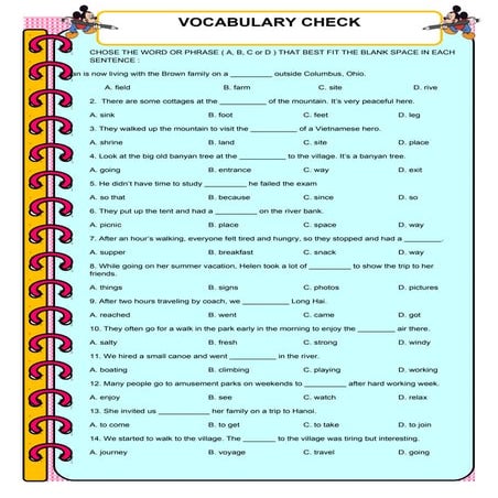 Vocabulary check unit 3 | PDF