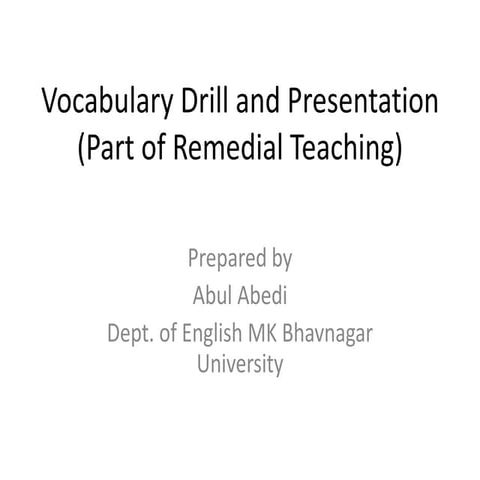Vocabulary drill and presentation | PPT