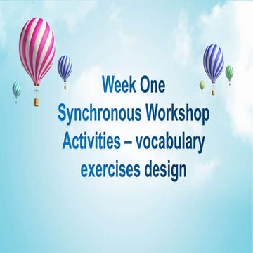 Vocabulary exercise design | PPTX