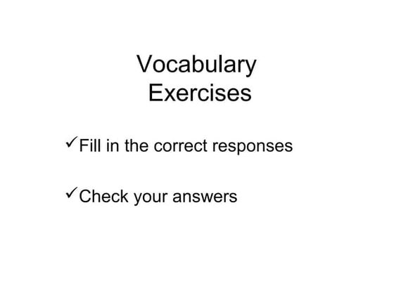Vocabulary Worksheets | PPT