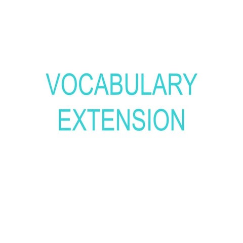 Vocabulary extension | PPT
