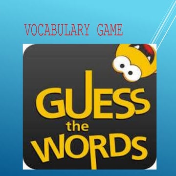Vocabulary game | PPT