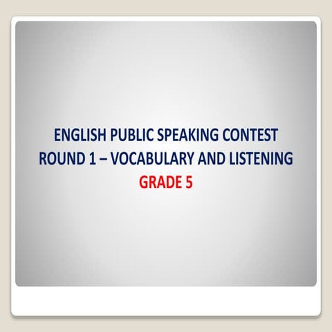 Vocabulary grade 5 2019 | PPT