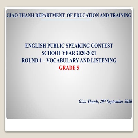 Vocabulary grade 5 | PPT