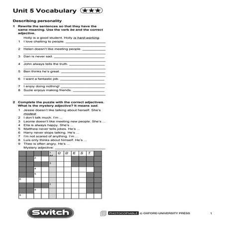 Vocabulary grammar 3star_unit5 | DOC | Performance Cars | Auto Type