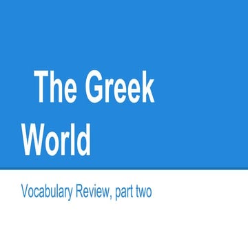 Vocabulary greek world 2/2 | PPTX