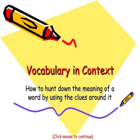 Vocabulary in context | PPT