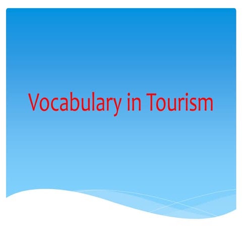 Vocabulary in tourism | PPTX